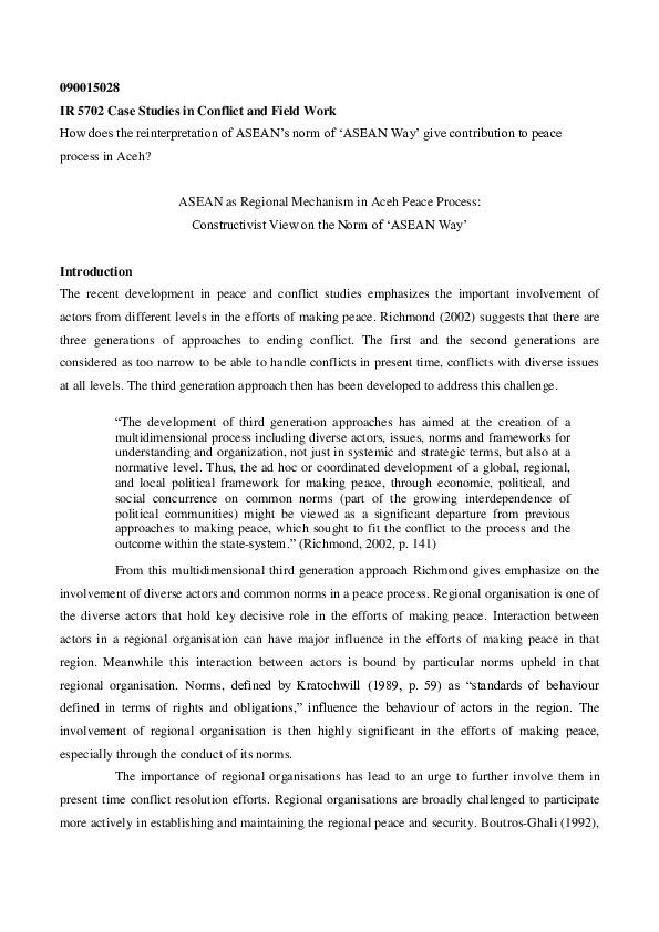 (PDF) ASEAN as Regional Mechanism in Aceh Peace Process: Constructivist ...