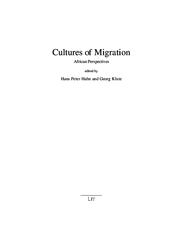 (PDF) Cultures of Migration (Introduction to co-edited volume, with ...
