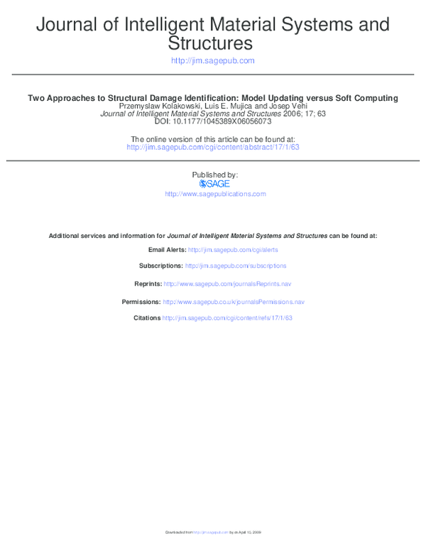 (PDF) Two Approaches to Structural Damage Identification: Model Updating versus Soft Computing