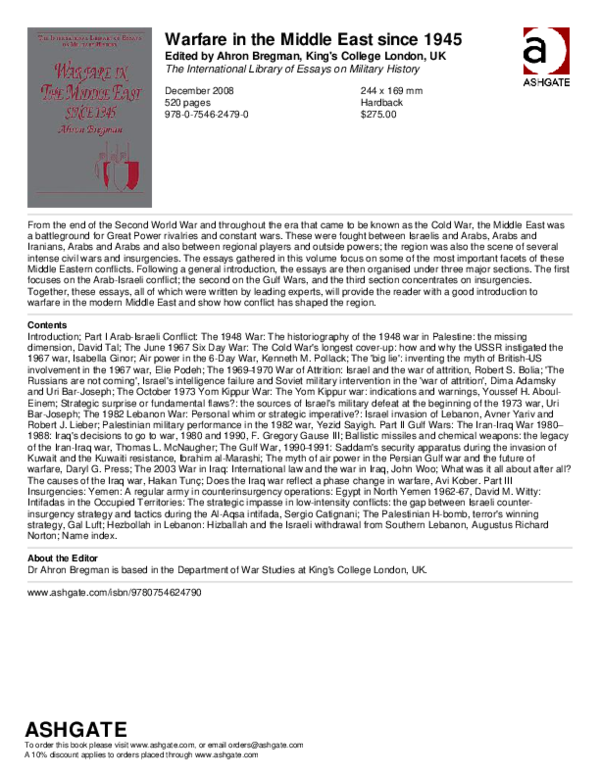 (PDF) Warfare in the Middle East since 1945
