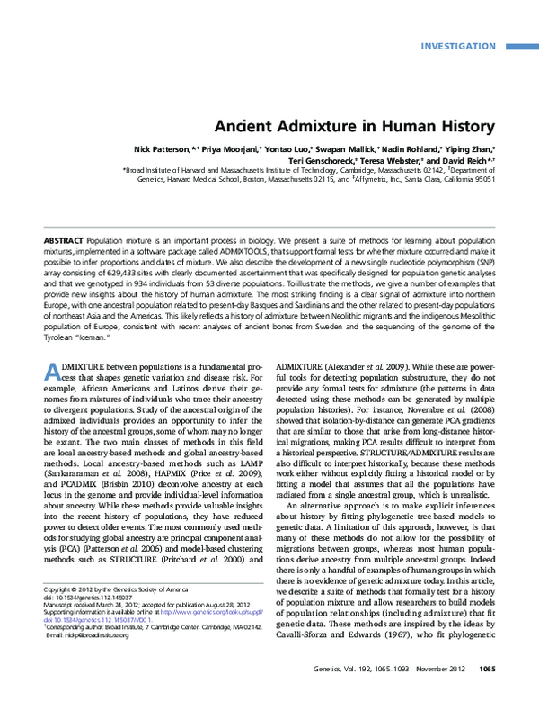 (PDF) Ancient admixture in human history