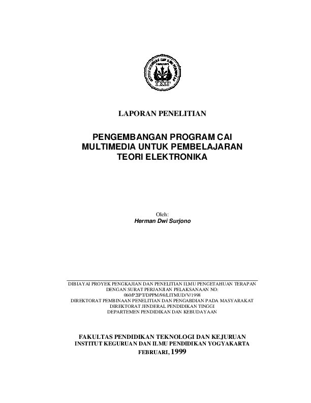 (PDF) Pengembangan Program CAI Multimedia Untuk Pembelajaran Teori ...