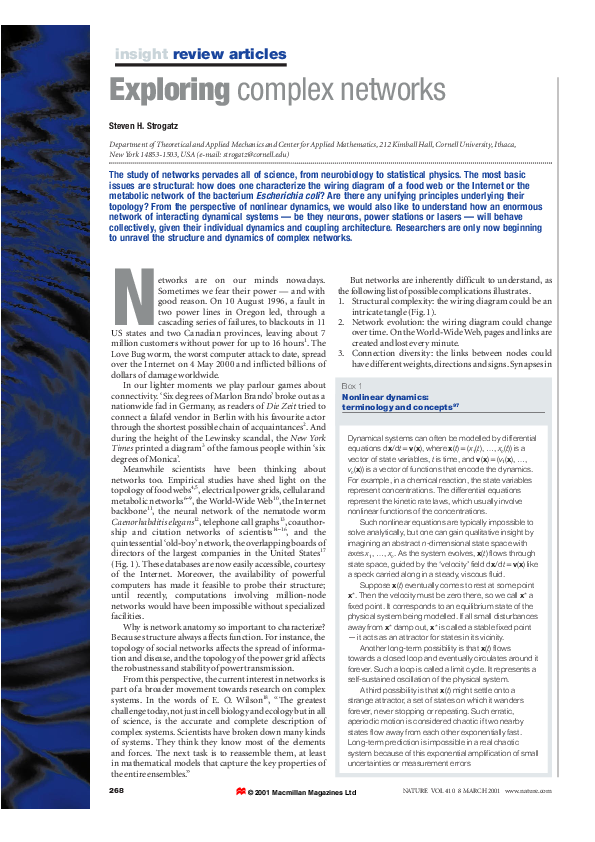 (PDF) Exploring complex networks