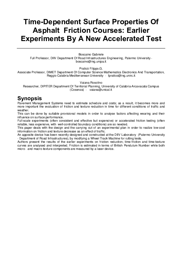 (PDF) Time-Dependent Surface Properties Of Asphalt Friction Courses ...