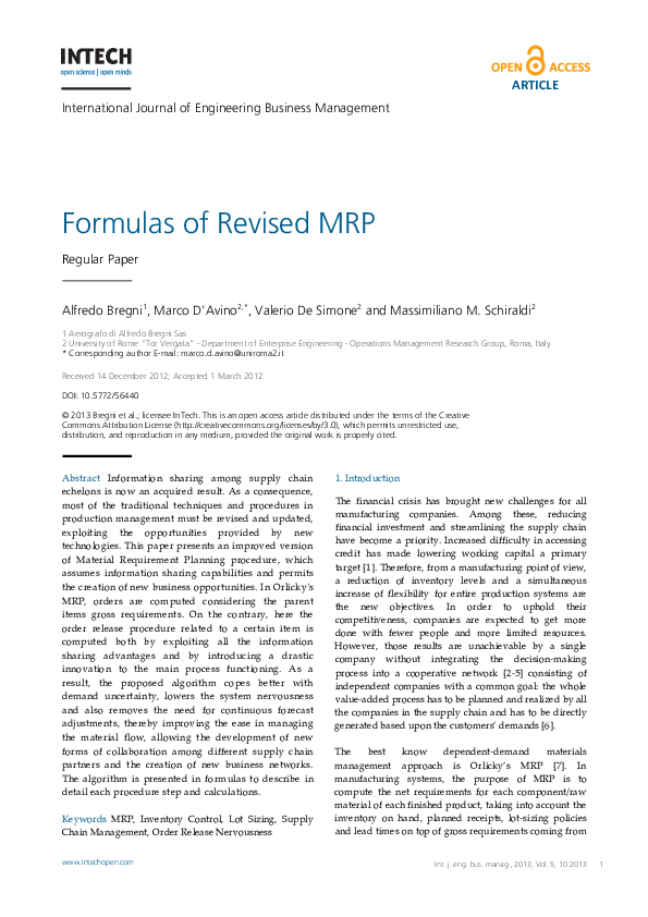 PDF Formulas Of Revised MRP Massimiliano M Schiraldi Academia edu PDF Formulas Of Revised MRP Massimiliano M Schiraldi Academia edu