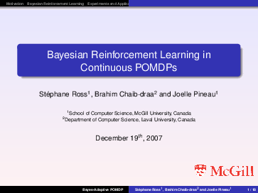 (PDF) Bayesian reinforcement learning in continuous POMDPs with application to robot navigation