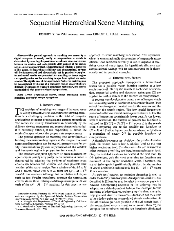 (PDF) Sequential hierarchical scene matching