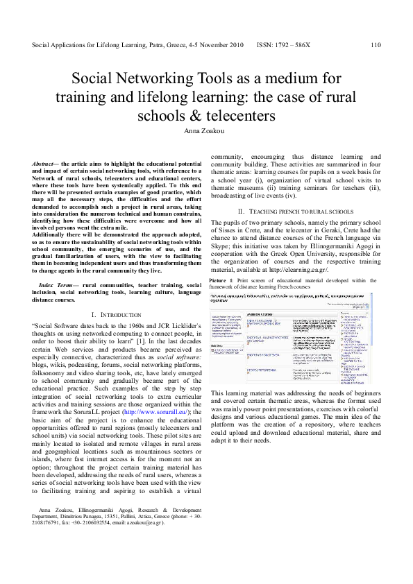 (PDF) Social Networking Tools as a medium for training and lifelong ...