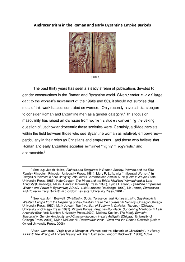 (PDF) Androcentrism in the Late Roman and early Byzantine periods