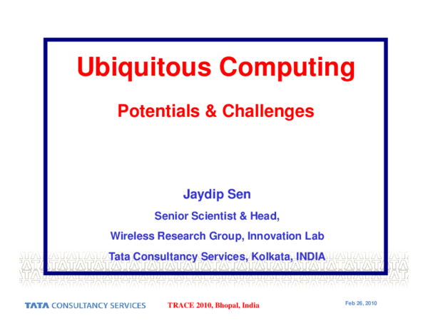 (PDF) Ubiquitous Computing- Potentials and Challenges