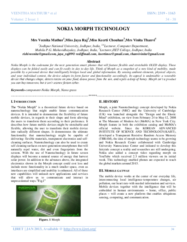(PDF) NOKIA MORPH TECHNOLOGY