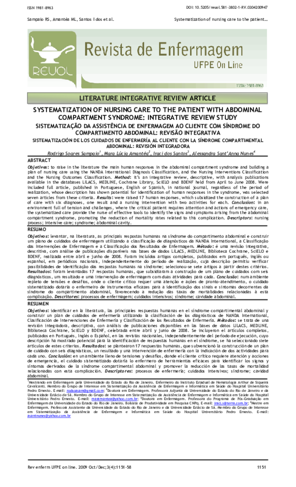 (PDF) Systematization of nursing care to the patient with abdominal ...