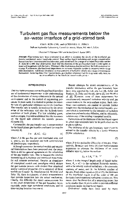 (PDF) Turbulent gas flux measurements below the air water interface of ...