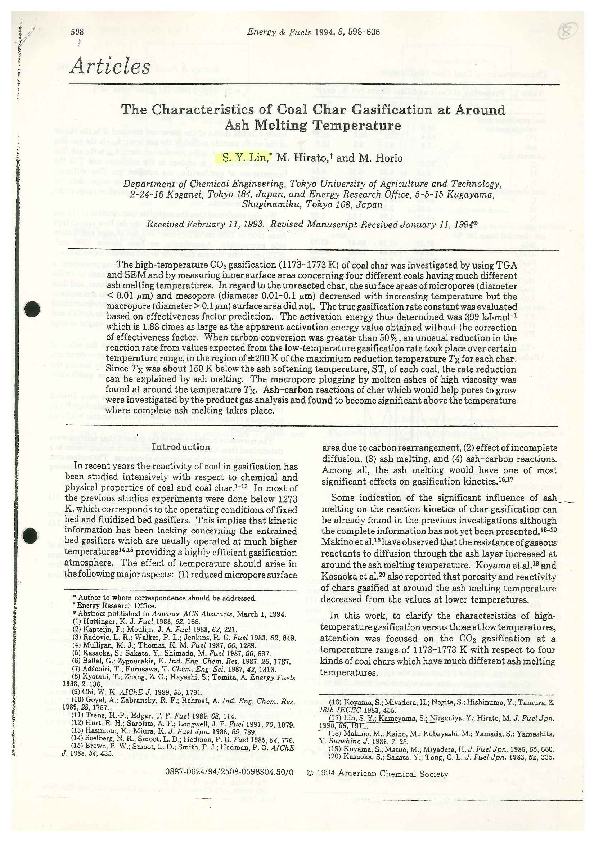(PDF) The Characteristics of Coal Char Gasification at around Ash ...
