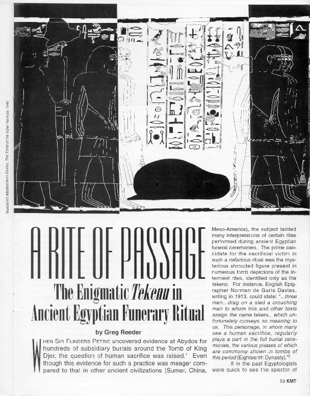(PDF) A Rite of Passage: The Enigmatic Tekenu in Ancient Egyptian ...