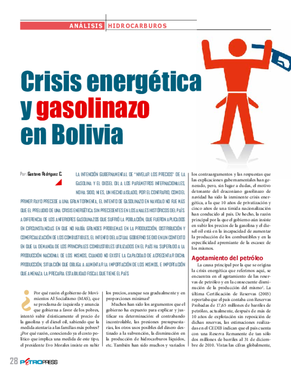 (PDF) Crisis energética y gasolinazo en Bolivia