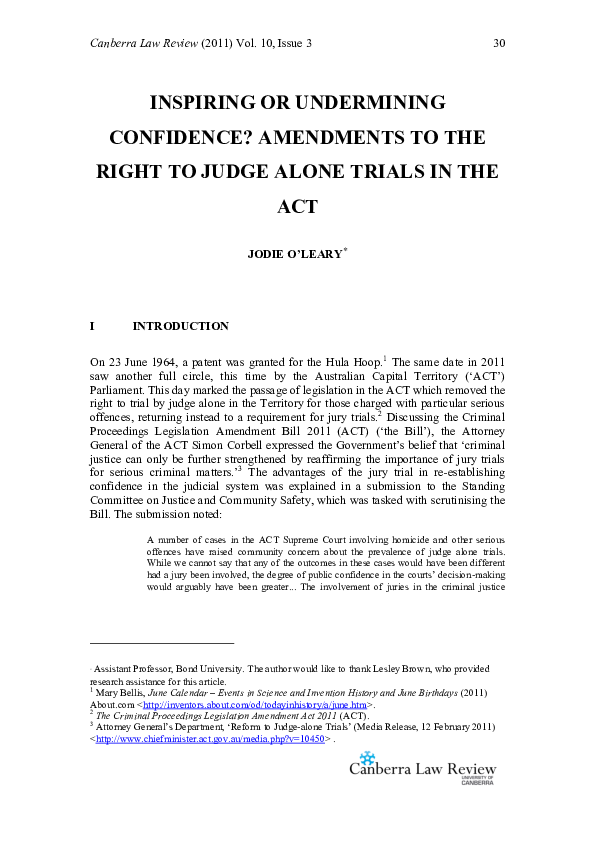 (PDF) Inspiring or undermining confidence? Amendments to the right to ...