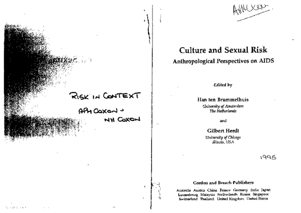 (PDF) Risk in context: The use of sexual diary data to analyze ...