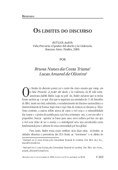 (PDF) Os limites do discurso