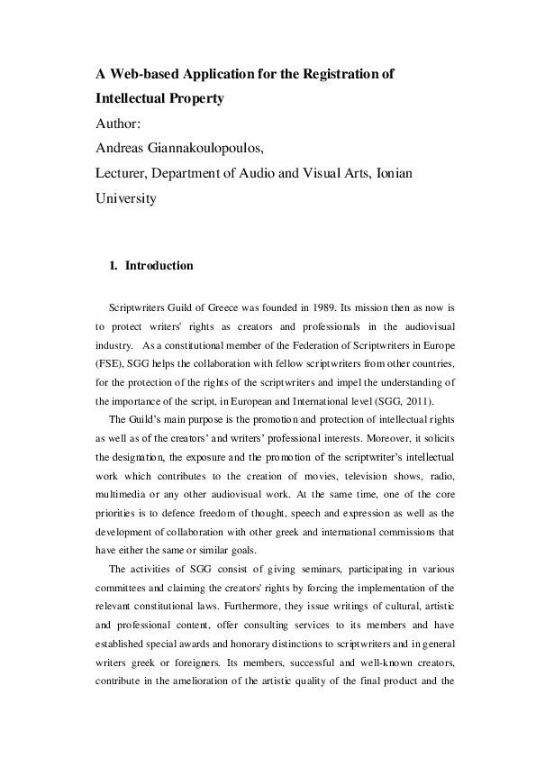 (PDF) A Web-based application for the registration of intellectual property