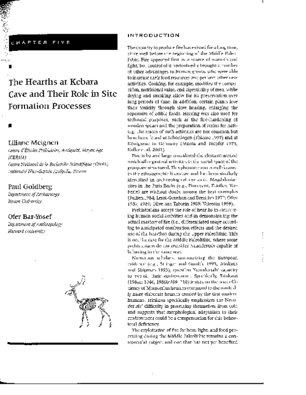 The Hearths at Kebara Cave and their Role in Site Formation Processes