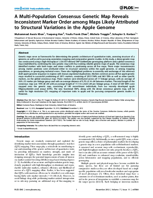 Pdf A Multi Population Consensus Genetic Map Reveals Inconsistent Marker Order Among Maps