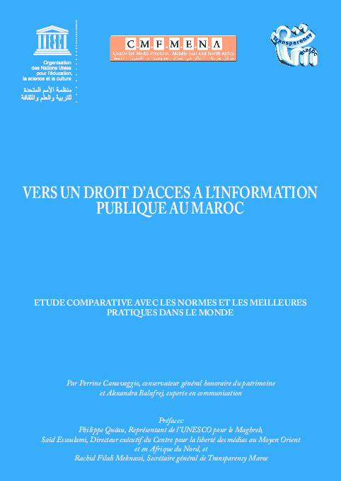 (PDF) Vers un droit d'accès à l'information publique au maroc