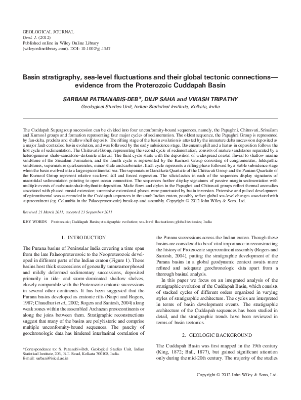 (PDF) Basin stratigraphy, sea-level fluctuations and their global ...