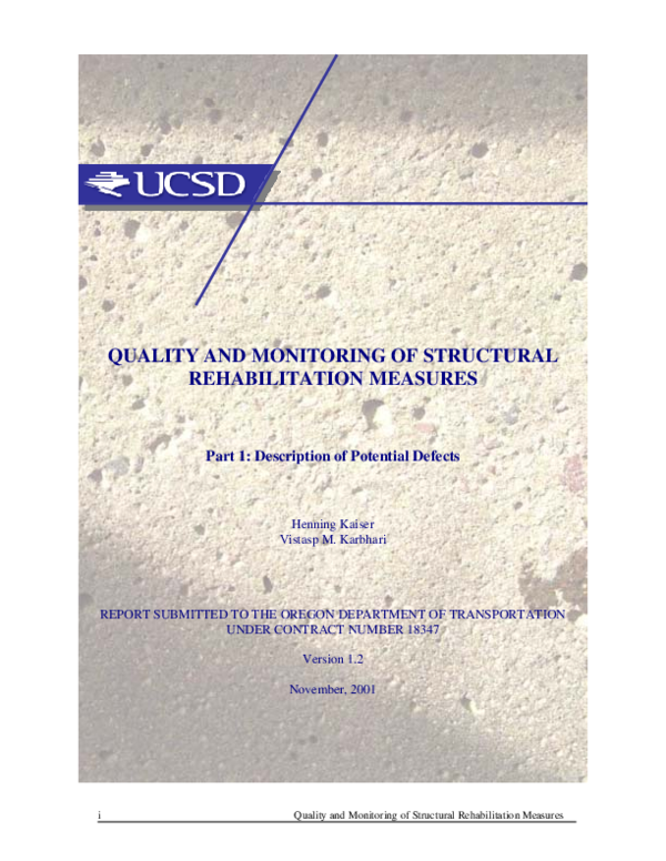 (PDF) QUALITY AND MONITORING OF STRUCTURAL REHABILITATION MEASURES