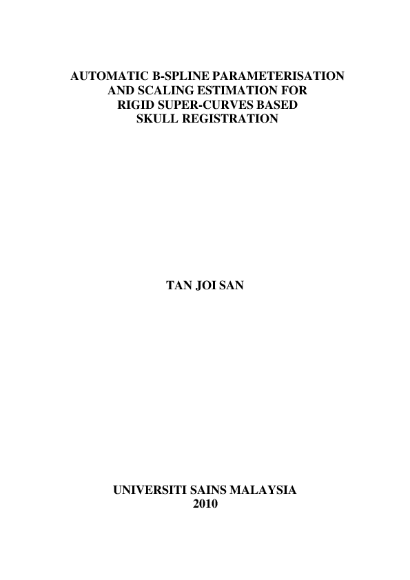 Pdf Automatic B Spline Parameterisation And Scaling Estimation For Rigid Super Curves Based