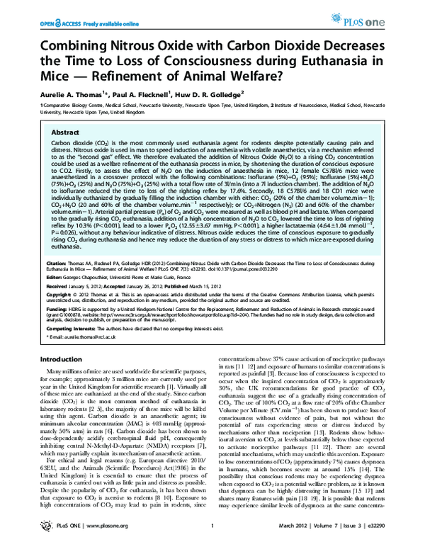(PDF) Combining Nitrous Oxide with Carbon Dioxide Decreases the Time to ...