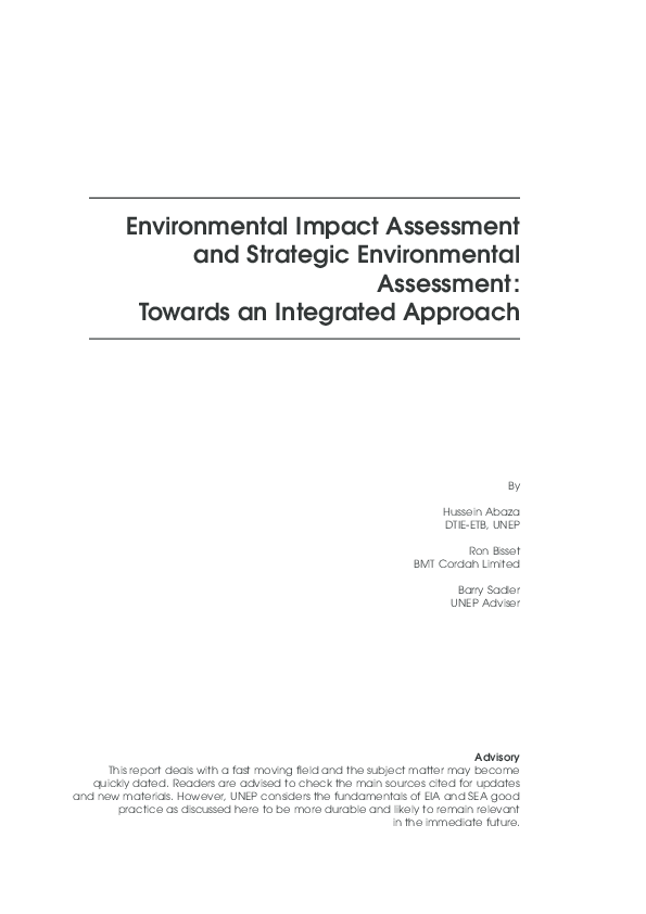 (PDF) Environmental impact assessment and strategic environmental ...
