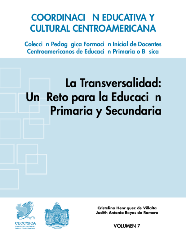(PDF) La Transversalidad: Un Reto para la Educación Primaria y Secundaria