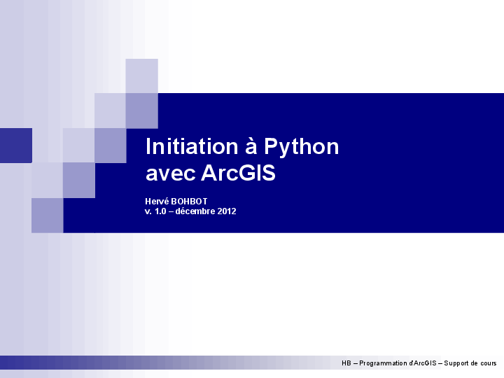 (PDF) Initiation à Python avec ArcGIS 1.0