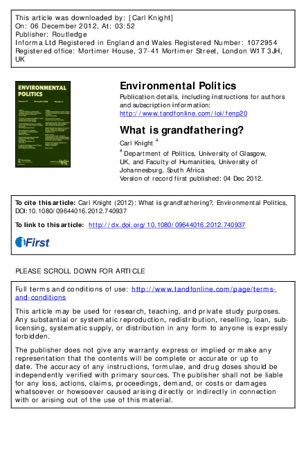 (PDF) What is Grandfathering?