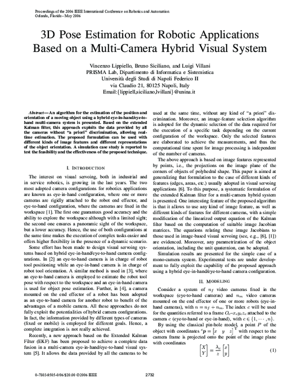 Pdf 3d Pose Estimation For Robotic Applications Based On A Multi