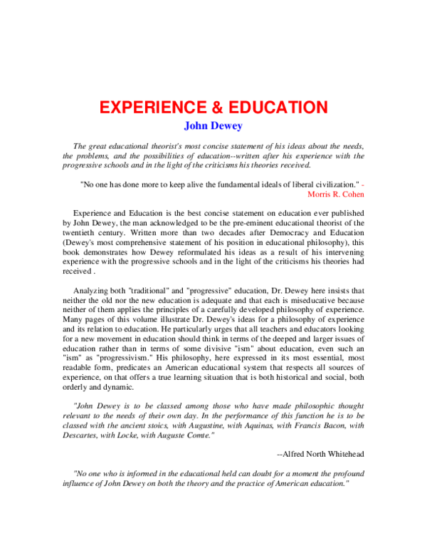 (PDF) Experience and education