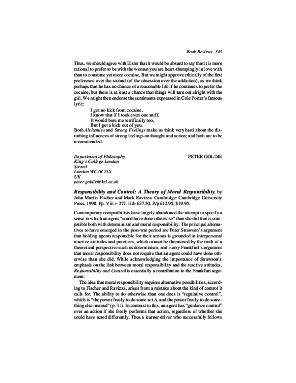 Review of Responsibility and Control: A Theory of Moral Responsibility ...