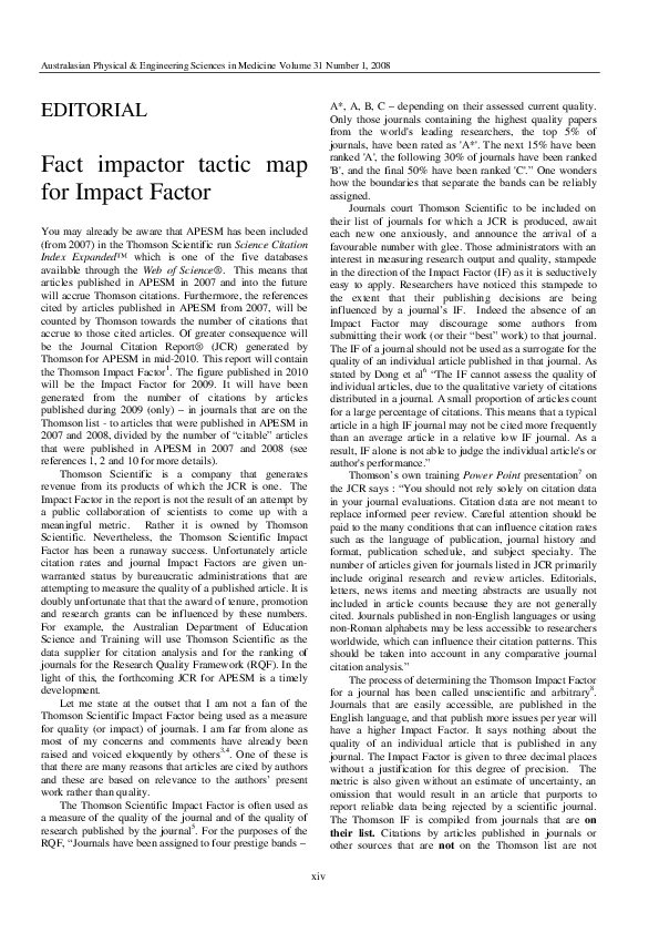 (PDF) Fact impactor tactic map for Impact Factor