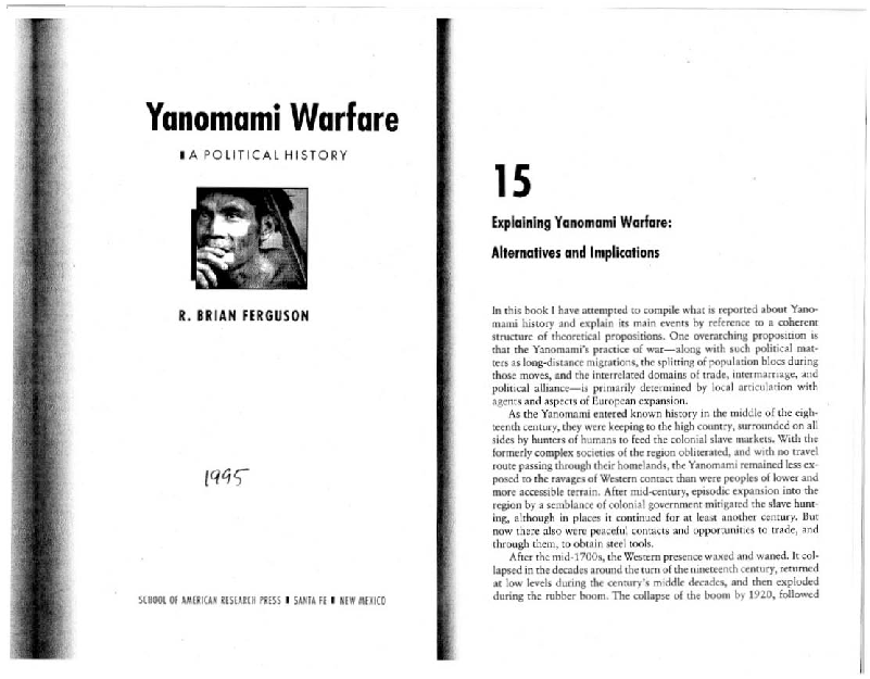 (PDF) Explaining Yanomami Warfare Alternatives and Implications