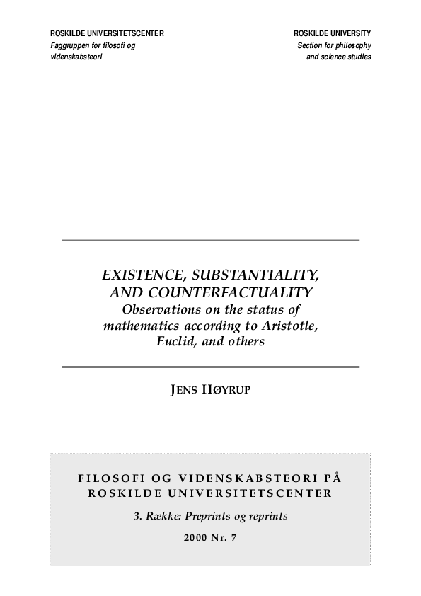 (PDF) Existence, Substantiality, and Counterfactuality