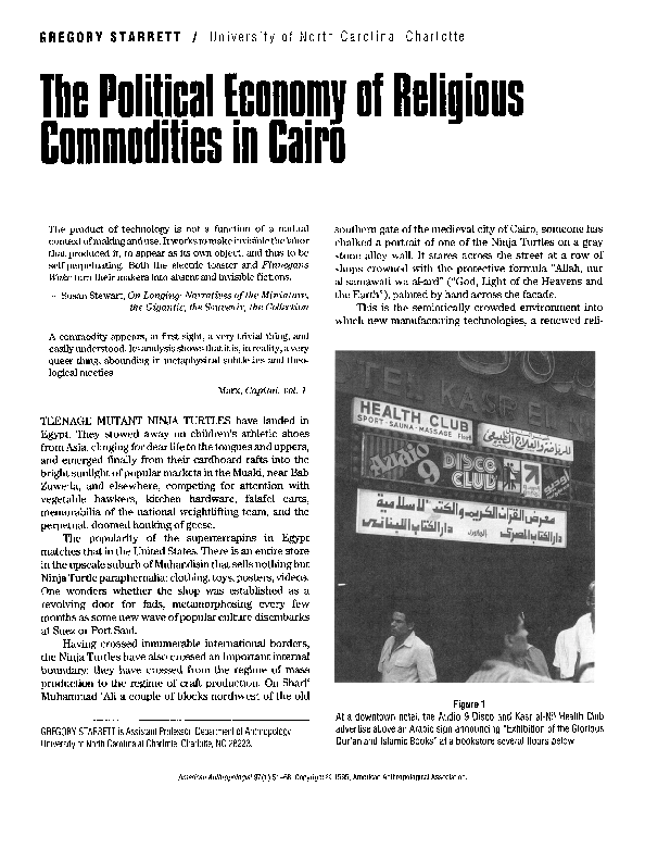 (PDF) The political economy of religious commodities in Cairo