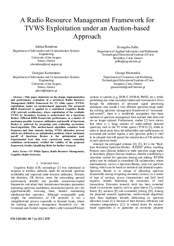 (PDF) A radio resource management framework for TVWS exploitation under ...