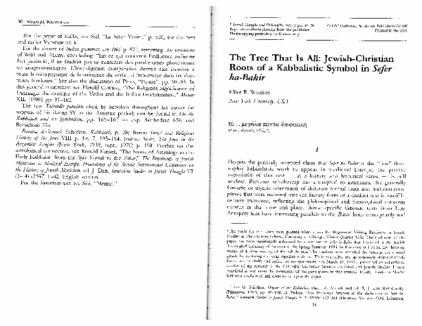 (PDF) The Tree That Is All: Jewish-Christian Roots of a Kabbalistic ...