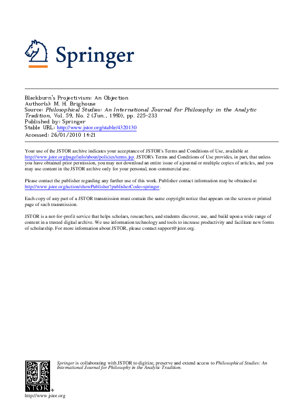 (PDF) Blackburn's projectivism