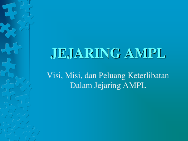 (PPT) Jejaring AMPL (Air Minum dan Penyehatan Lingkungan). Visi, Misi ...