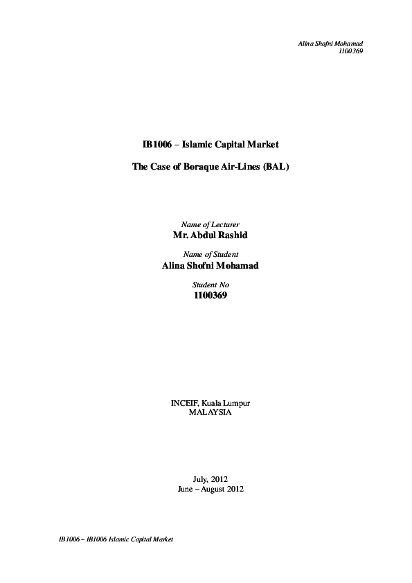 (PDF) Process in Issuance of Sukuk