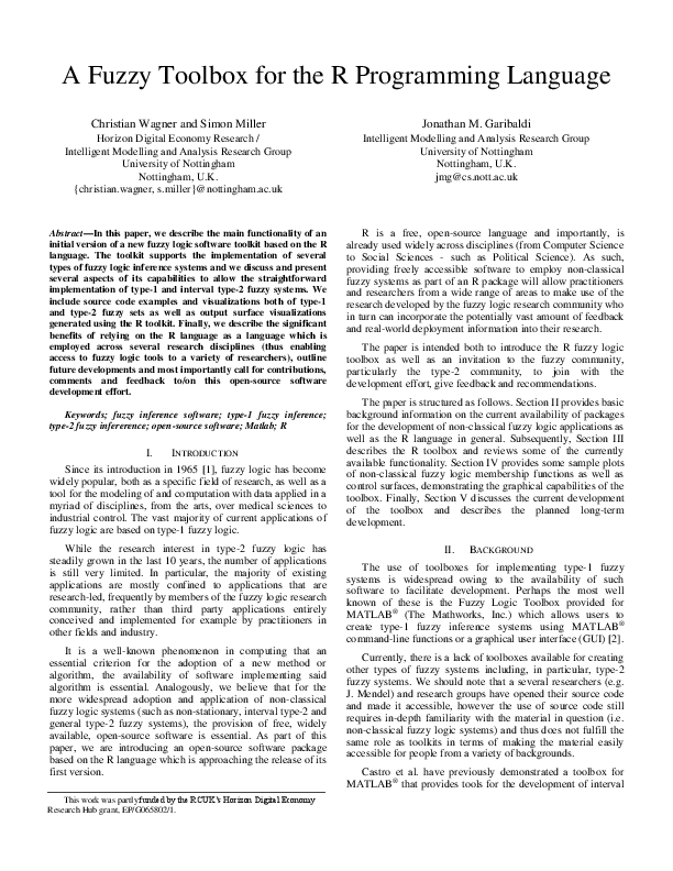 (PDF) A Fuzzy Toolbox for the R Programming Language