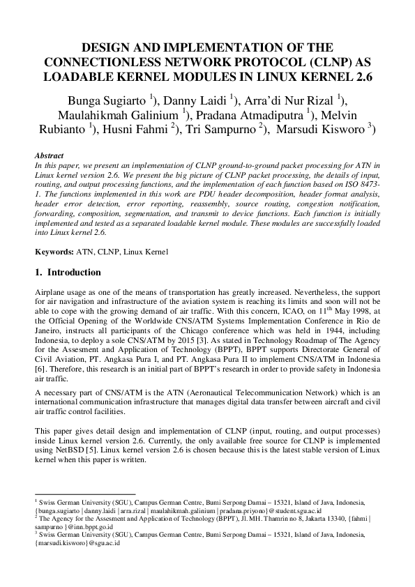 (PDF) Design and Implementation of the Connectionless Network Protocol ...