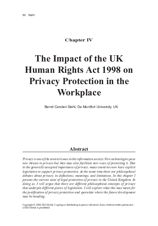 (PDF) The Impact of the UK Human Rights Act